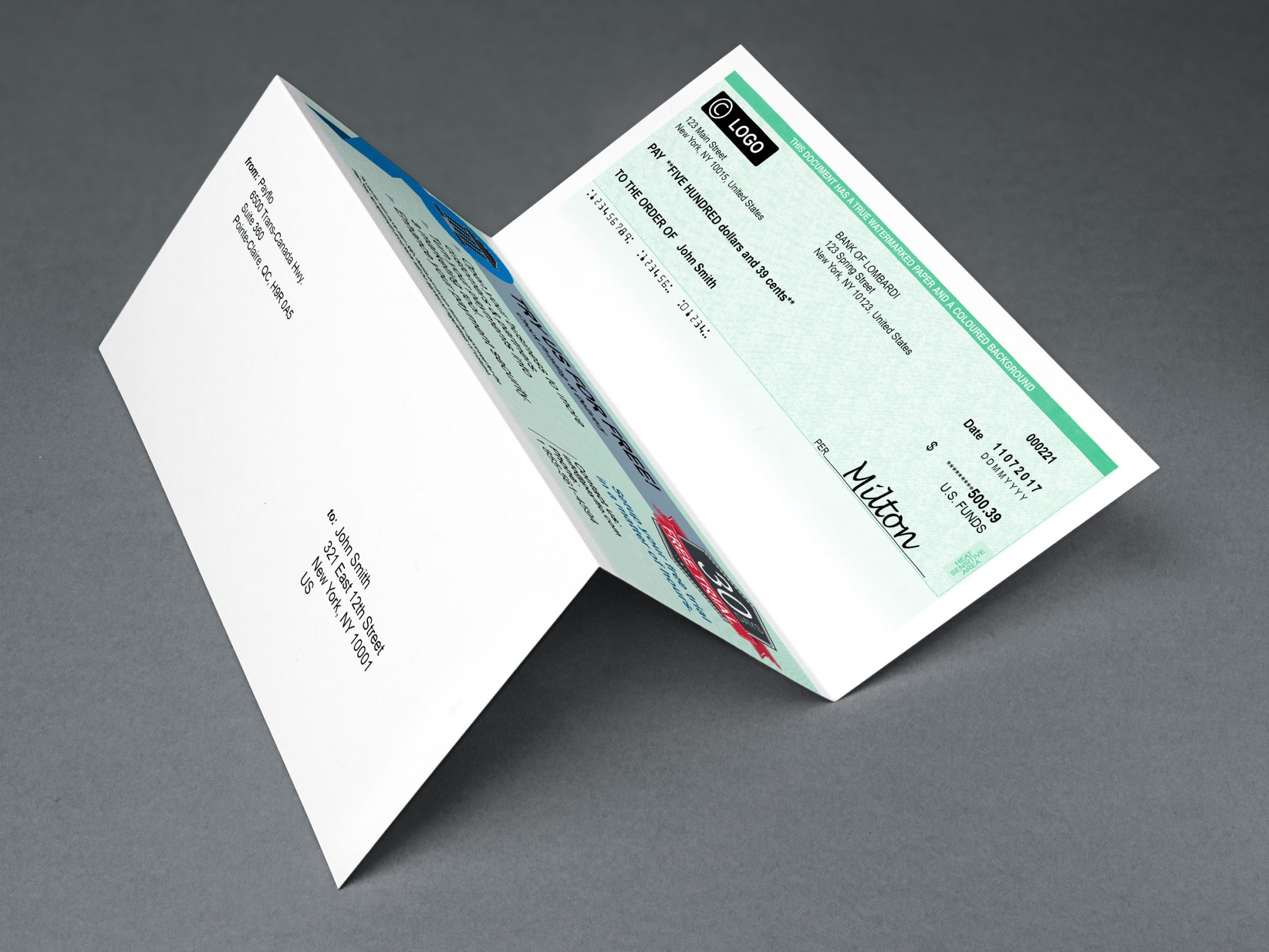 trifold check issued | Payflo